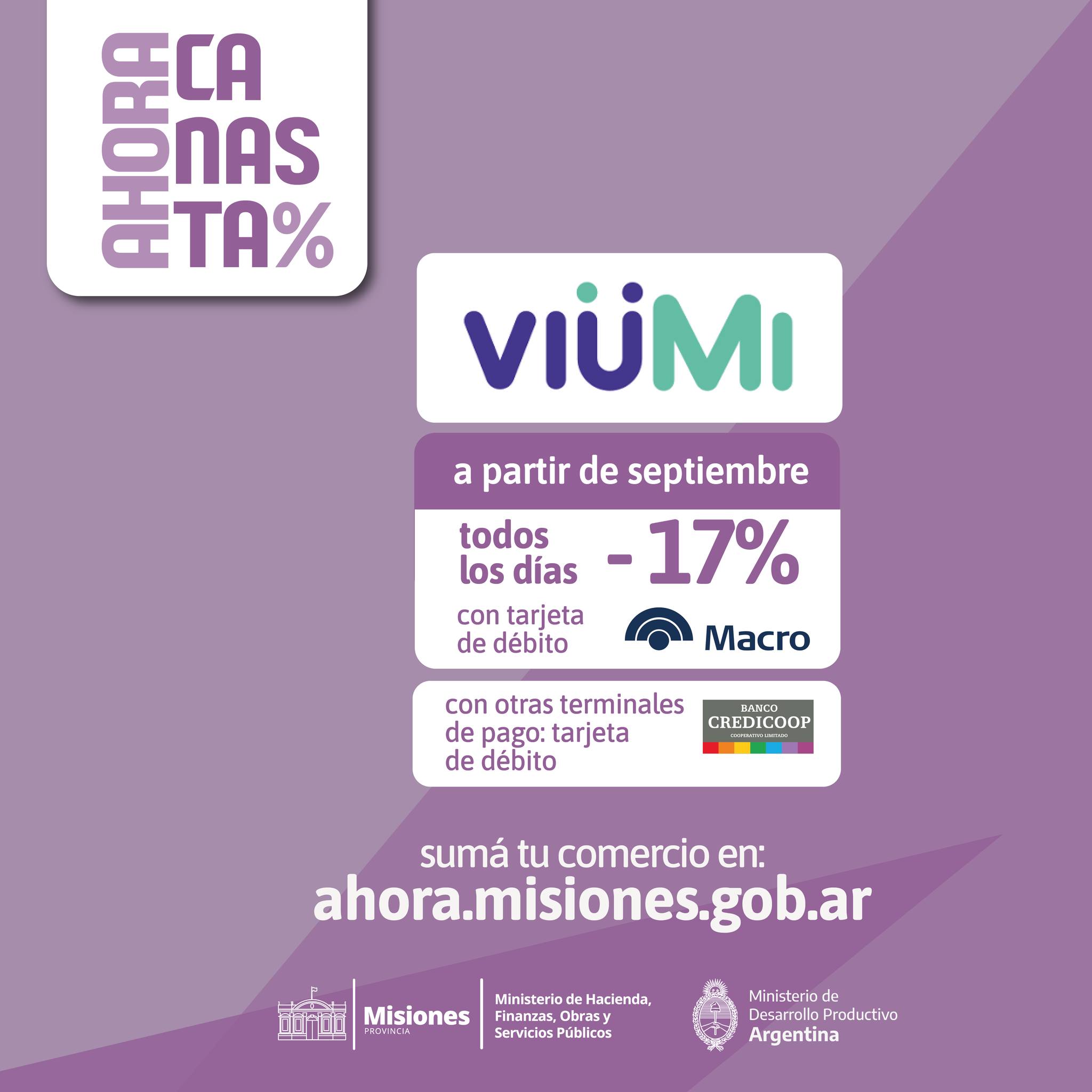 Plataforma VIÜMI del Banco Macro se suma al programa «Ahora Canasta ...